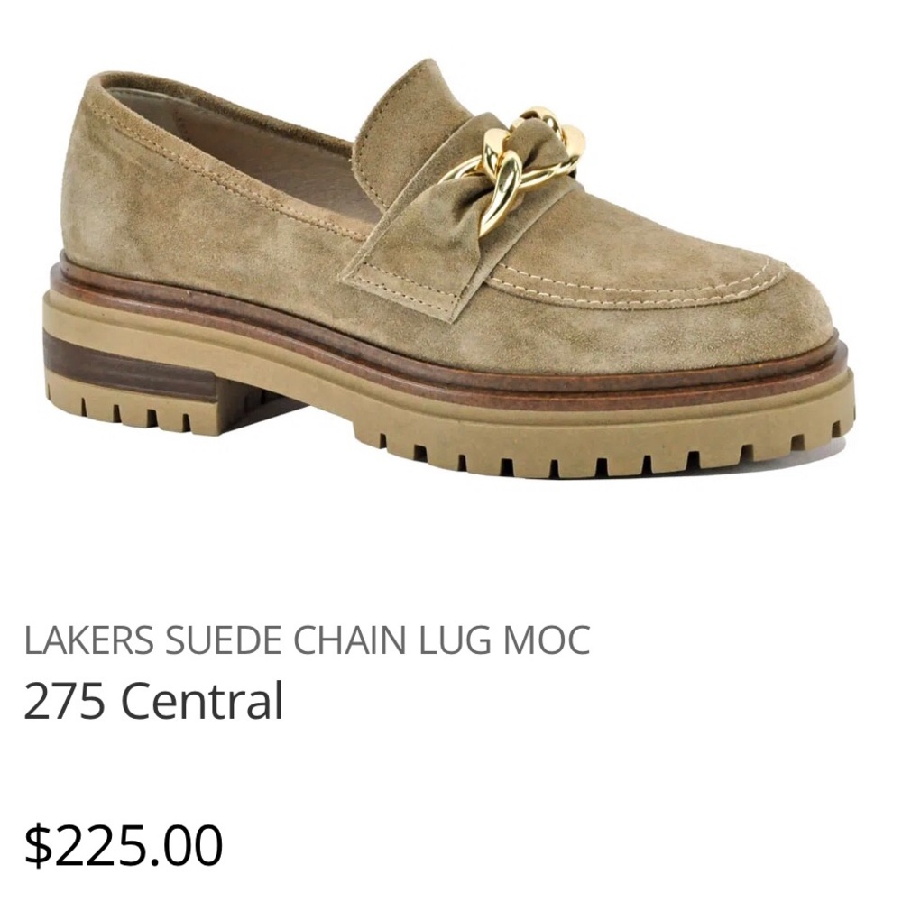 275 Central Leather Suede Chain Lug Lakers Loafers Mo… - Gem